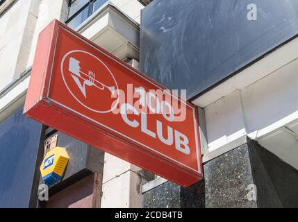 The 100 Club live music venue exterior view, Oxford Street, London ...