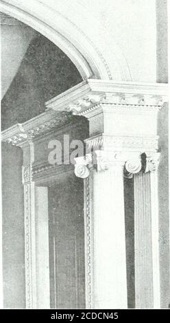 The cornice of an old brick mansion Stock Photo - Alamy