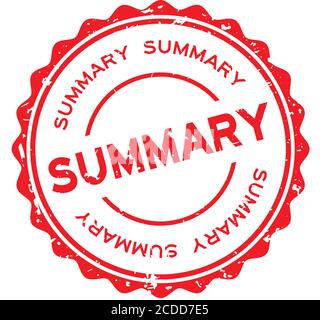 summary red round stamp Stock Vector Image & Art - Alamy