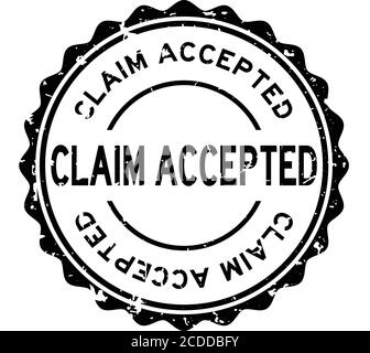 claim accepted stamp. claim accepted round sign. label on transparent ...
