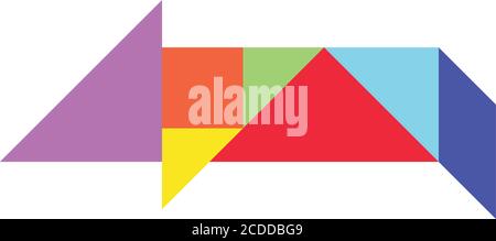 Color tangram puzzle in pig shape on white background (vector Stock ...