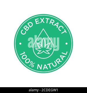 Natural plant extract icon, green leaves in a chemical vial. Contour ...