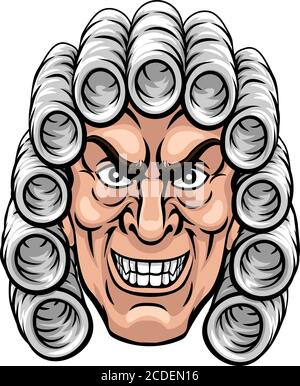 Scary Judge Cartoon Character Stock Vector Image & Art - Alamy