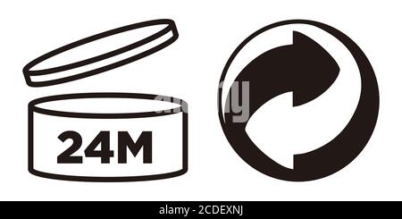 PAO cosmetics symbol 24M, Period after opening symbol twenty four month ...