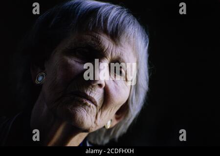 Interview portrait of Lady Helen Brook aged 85 at her home in north ...
