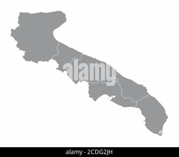 Apulia Map. State and district map of Apulia. Administrative map of ...