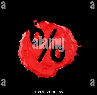 Red blob at symbol over black background Stock Photo - Alamy