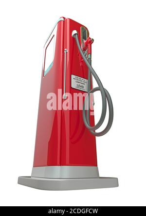 Vintage red fuel pump with White Rose logo in front of a gas service ...