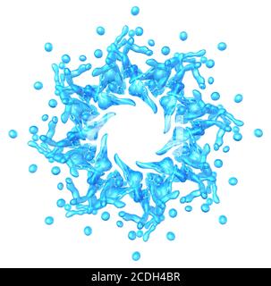 Water: Liquid shape blue star isolated over white Stock Photo - Alamy
