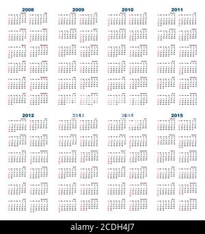 Calendar 2008 color Stock Photo - Alamy