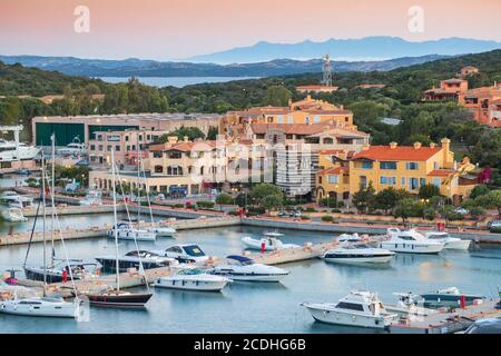 Porto Cervo with marina at night, Sardinia, Italy Stock Photo - Alamy