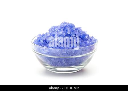 Sea color salt in glasses. Isolated on white Stock Photo - Alamy