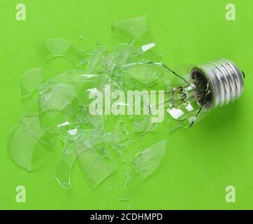 broken lamp with glass fragment Stock Photo - Alamy