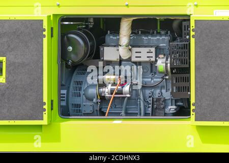Auxiliary Electric Power Diesel Generator Box Behind Building Stock ...