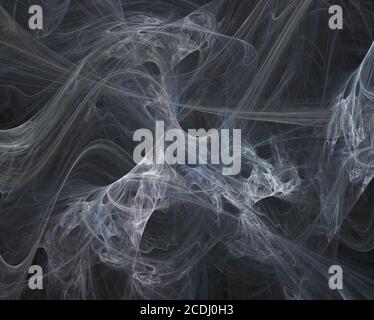 Grey fractal abstract, smoke and light. White background Stock Photo ...