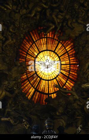 Stain glass window in the Vatican Museums, Rome Italy Vatican City ...