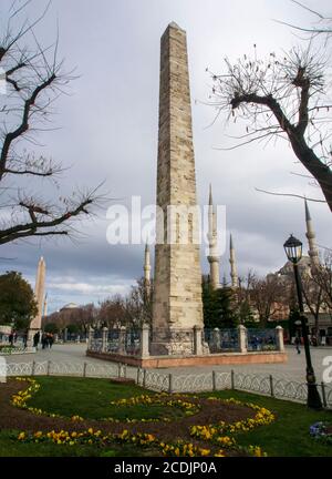 Walled Pillar Egyptian Hieroglyphs Obelisk of Theodosius Hippodrome of ...