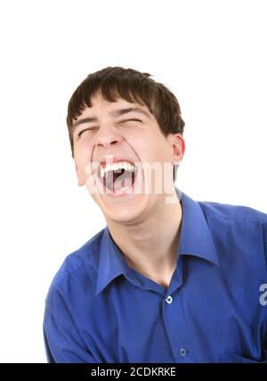 Happy Teenager Hysterical Laughing Isolated on The White Background ...