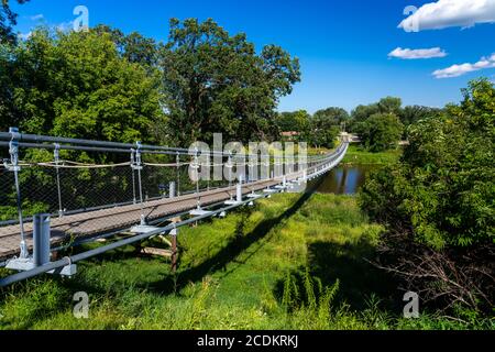 The famous swinging bridge at Souris, Manitoba, Canada Stock Photo - Alamy