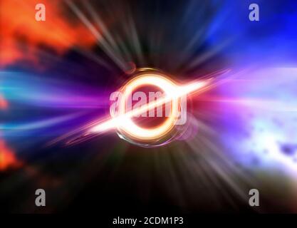 Black hole. Conceptual illustration of a black hole with its event ...