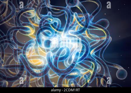 3d illustration of a Spirochaete Borrelia bacterium, the cause of Lyme ...