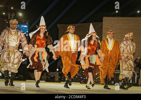 Traditional Jordanian folklore dance (Dabke) in Katara cultural village ...