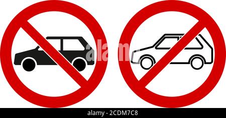 No cars allowed, prohibition sign. No cars entry, motor vehicles ...
