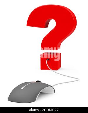 Computer mouse with question mark Stock Photo - Alamy