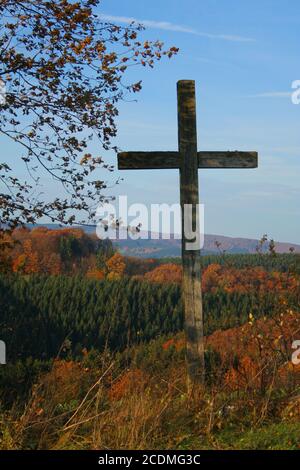Cross in the forest Stock Photo - Alamy