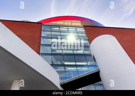 The sun shines through the glass roof during the Premier League match ...