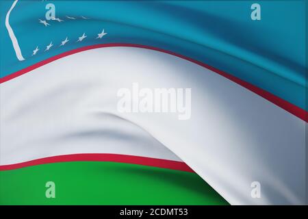 Closeup Uzbekistan Flag Stock Photo - Alamy