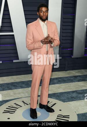 Actor Chadwick Boseman arrives at the Vanity Fair Oscar Party on Sunday ...
