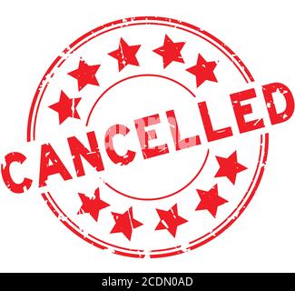 Grunge red order cancelled word rubber seal stamp on white background ...
