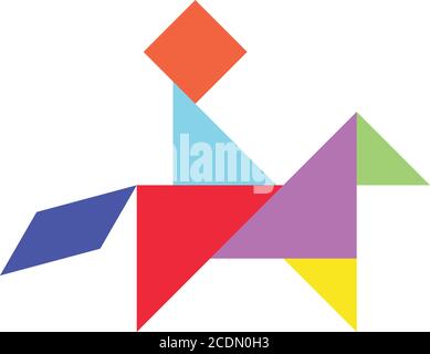 Tangram puzzle in horse shape on white background (Vector Stock Vector ...
