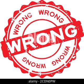 Grunge red wrong decision word hexagon rubber seal stamp on white background Stock Vector Image ...