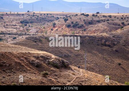 Difficult terrain outdoors. Adventures in nature, trail in the ...
