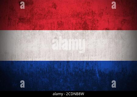 Netherlands flag on distressed grunge brush background Stock Photo - Alamy