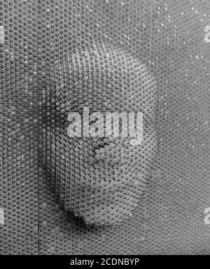 Human face made from portrait of different people of diverse age ...