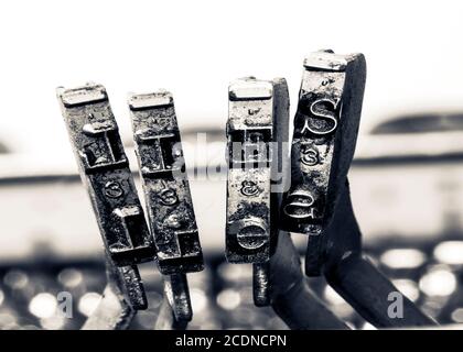 the word lied wit old typwriter typeset Stock Photo - Alamy