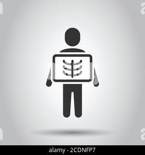 Radiology and body scan in medicine concept. Woman patient cartoon ...