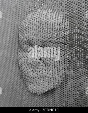 Human face made from portrait of half-face of man and woman expressing ...
