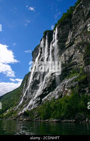Beautiful mountain forest waterfall Seven beauties. Ismayilli region ...