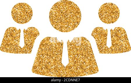 Teamwork icon in gold glitter texture. Sparkle luxury style vector ...