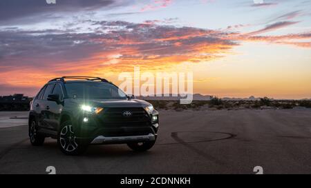 Toyota RAV4 SUV car, side view isolated on white background Stock Photo ...