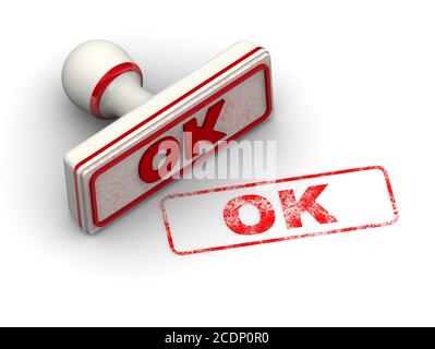 3D rubber stamp - ok Stock Photo - Alamy