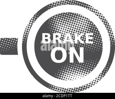 Race brake sign halftone icon hand drawn color vector illustration ...