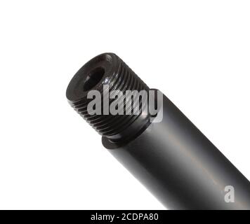 Threaded rifle barrel isolated on a white background Stock Photo - Alamy