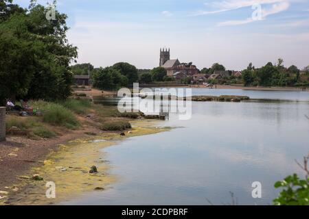 Stoke Lake and the tower of St. Mary's church, Alverstoke, Gosport ...