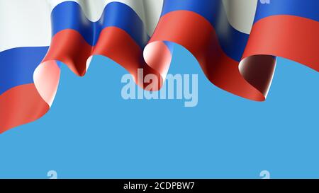 Russian Flag in the Wind with copy space Stock Photo - Alamy