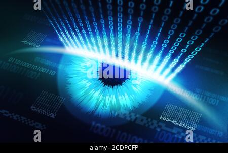 Retina scanning as a security system. Digital illustration Stock Photo ...